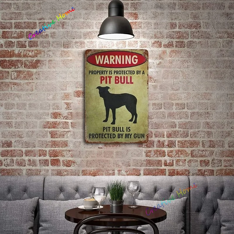 Pitbull Guard Dog Signs
