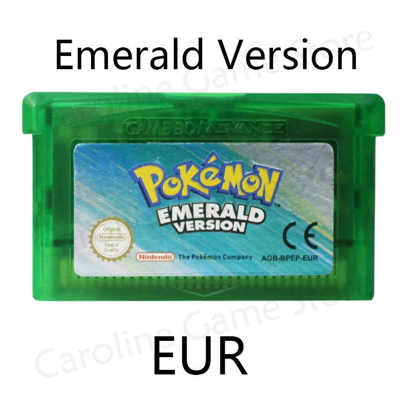 GBA Series 32-bit Video Game Cartridge Console Memory Card Emerald Fire ...