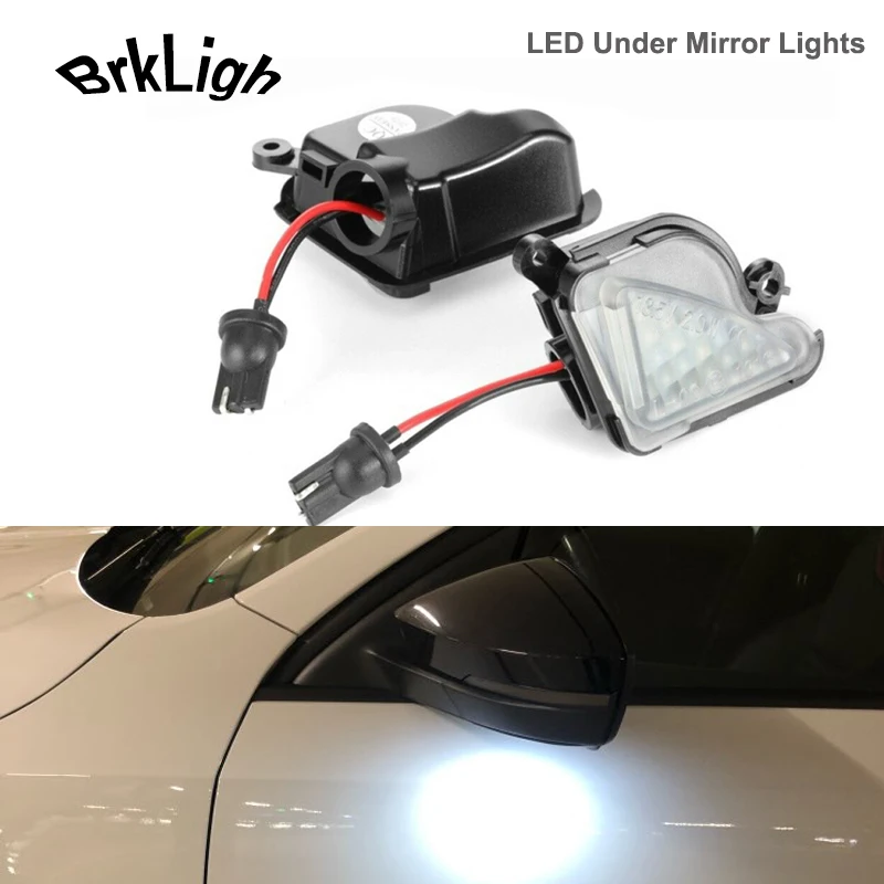 2pcs White Led Under Side Mirror Welcome Light Puddle Lamp For Skoda ...