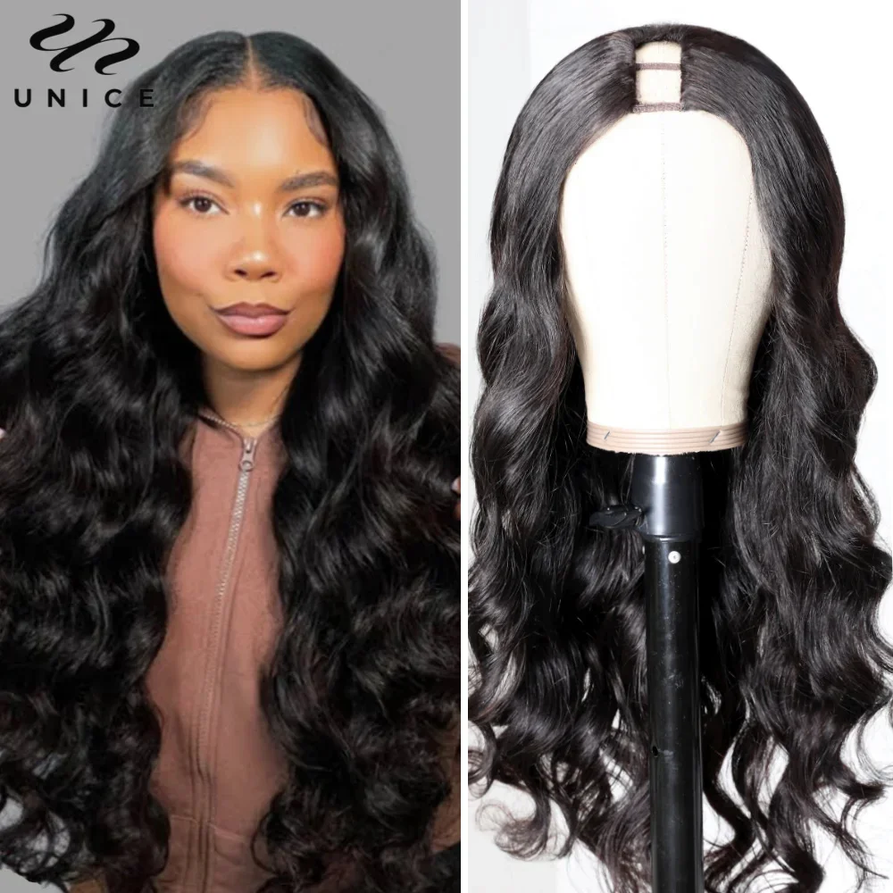 UNice-Hair-250-Density-U-Part-Wig-Human-Hair-Glueless-Body-Wave-Wigs ...