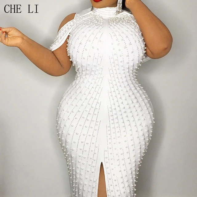 Plus Size White Club Dresses