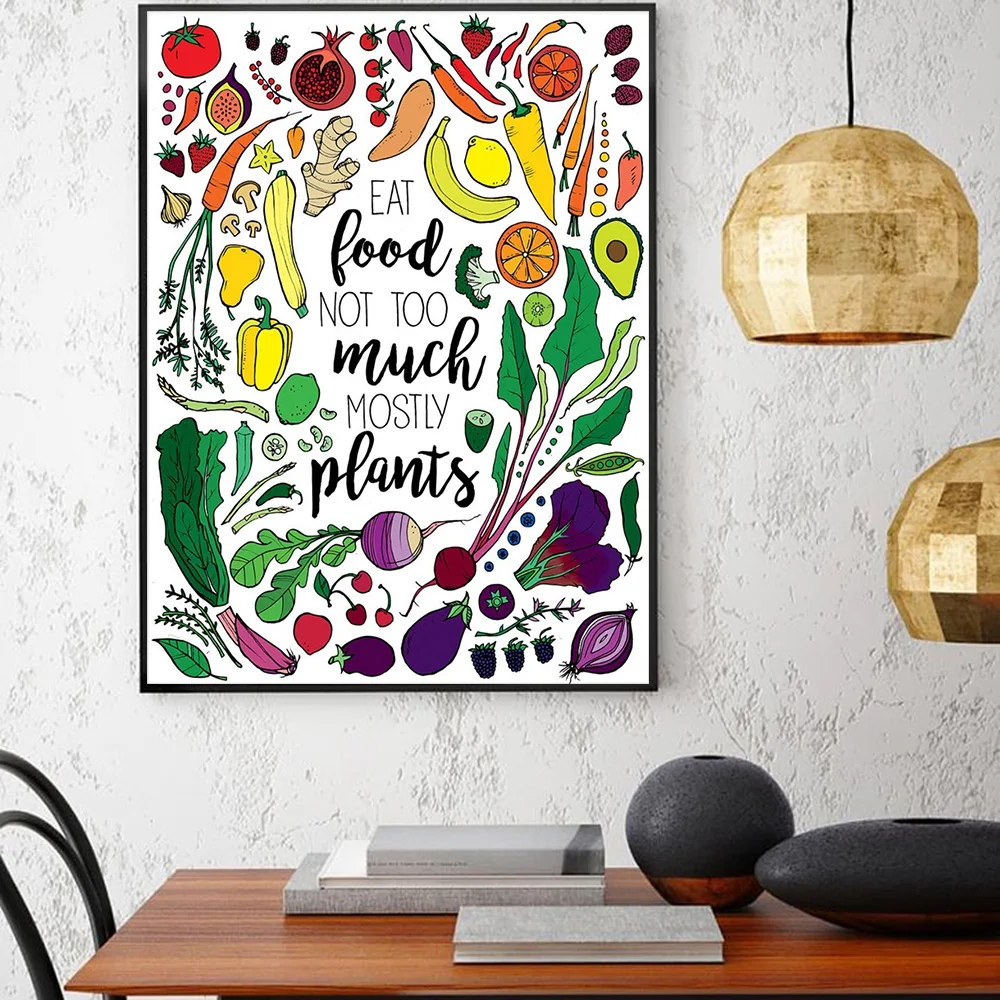 Eat Food Not Too Much Mostly Plants Poster