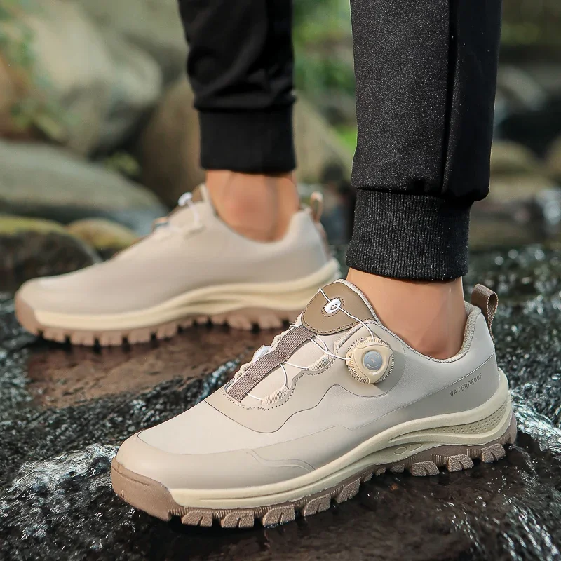 Rotary Buckle Hiking Shoes Men High Quality Men's Trekking Sneakers ...
