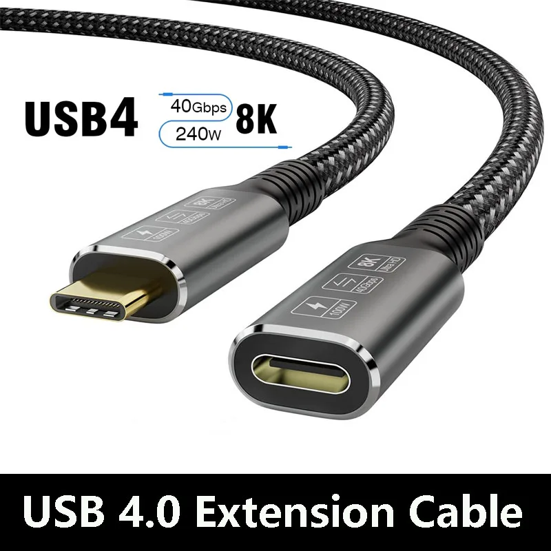 PD-240W-USB4-Tyoe-C-Extension-Cable-40Gbps-Thunderbolt-4-USB-C-Data ...