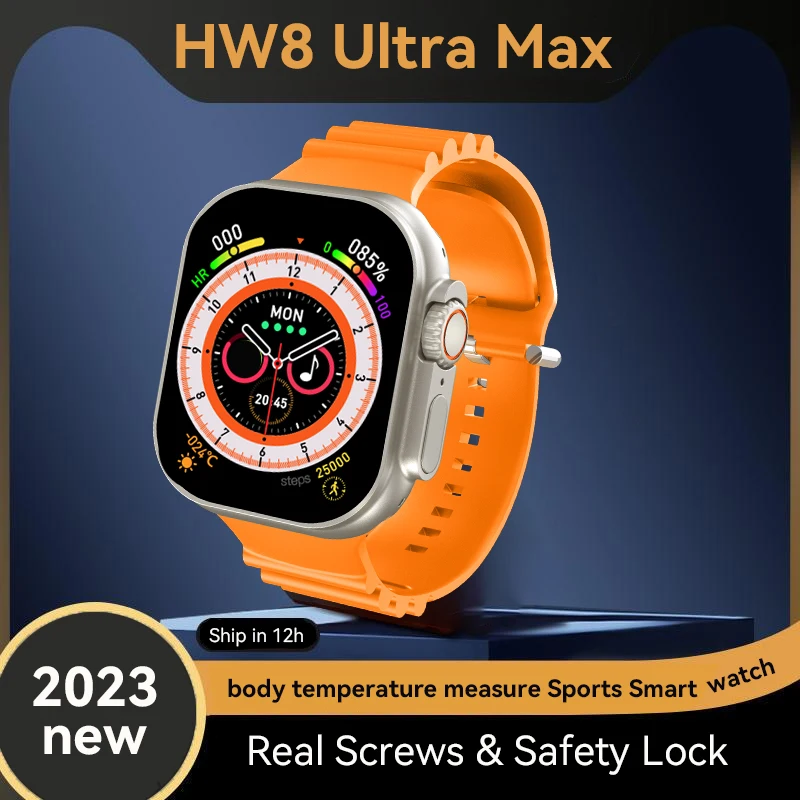 HW8 Ultra Max Sports Smartwatch para homens e mulheres, tela cheia ...