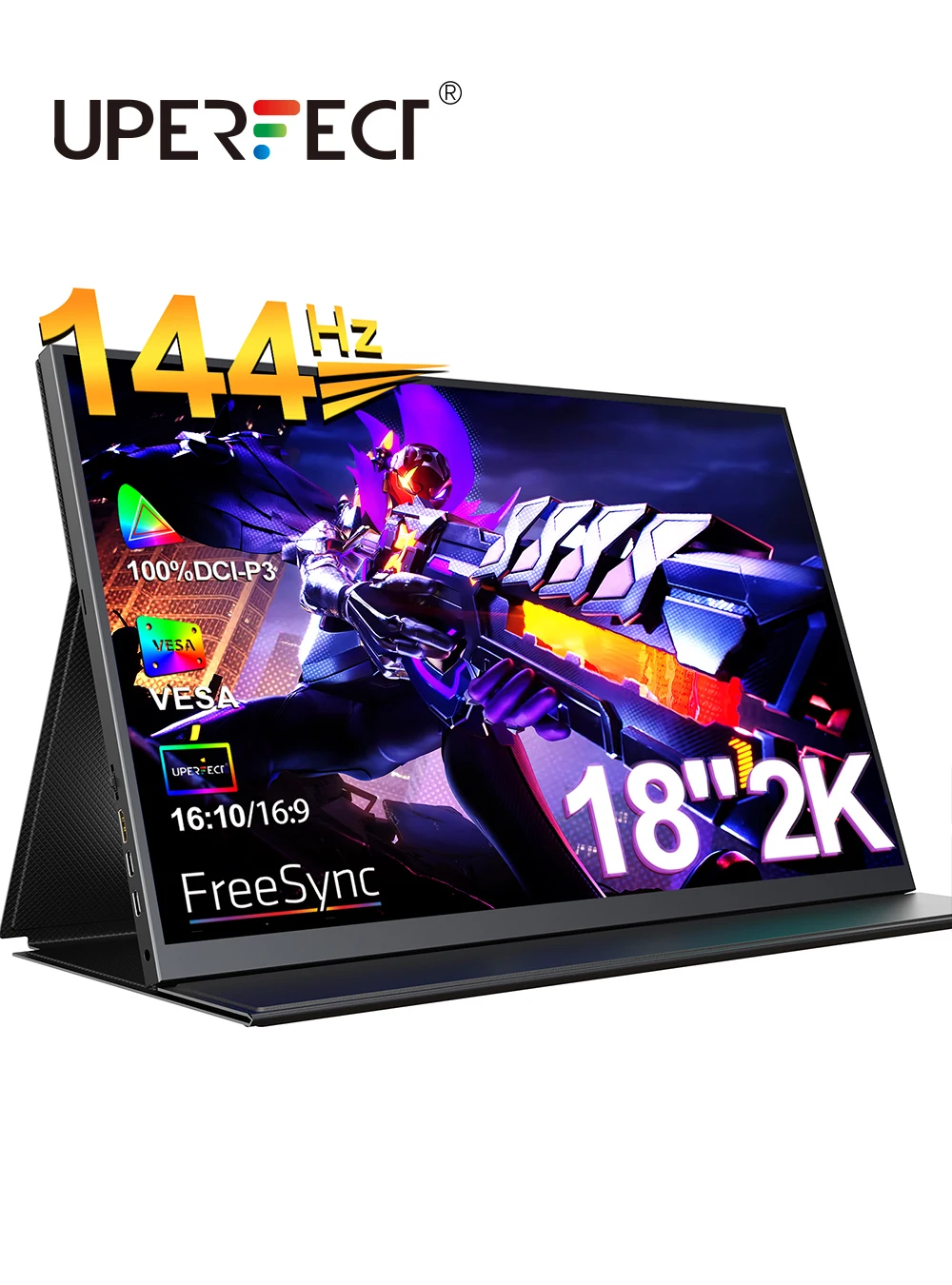 UPERFECT-18-polegadas-2K-144Hz-Monitor-port-til-AMD-Freesync-100-DCI-P3 ...