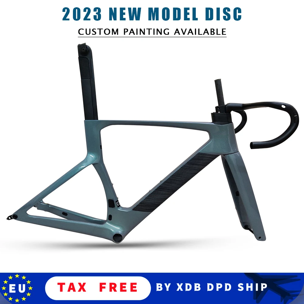 Estrada-Carbono-Bike-Frame-com-guiador-Freio-a-disco-Corrida-de ...