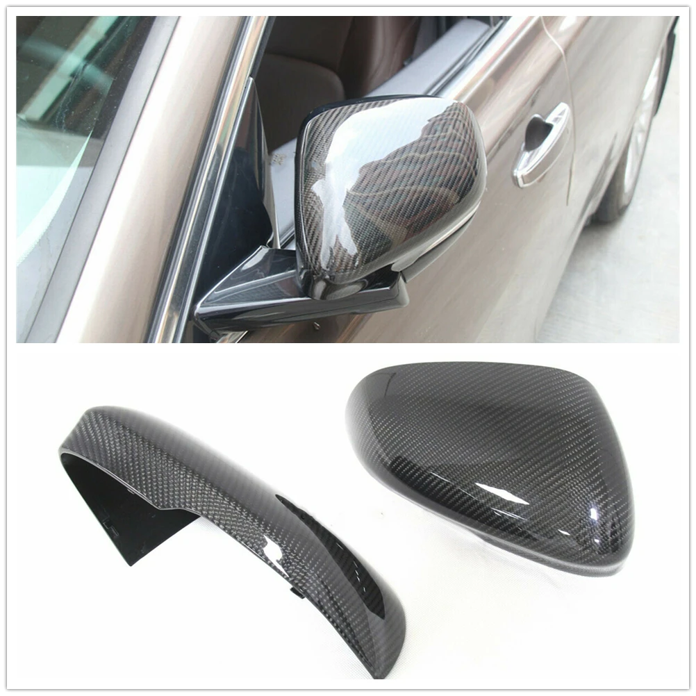 Carbon-Fiber-Mirror-Cover-Car-Exterior-Rearview-Rear-View-Caps-Shell ...