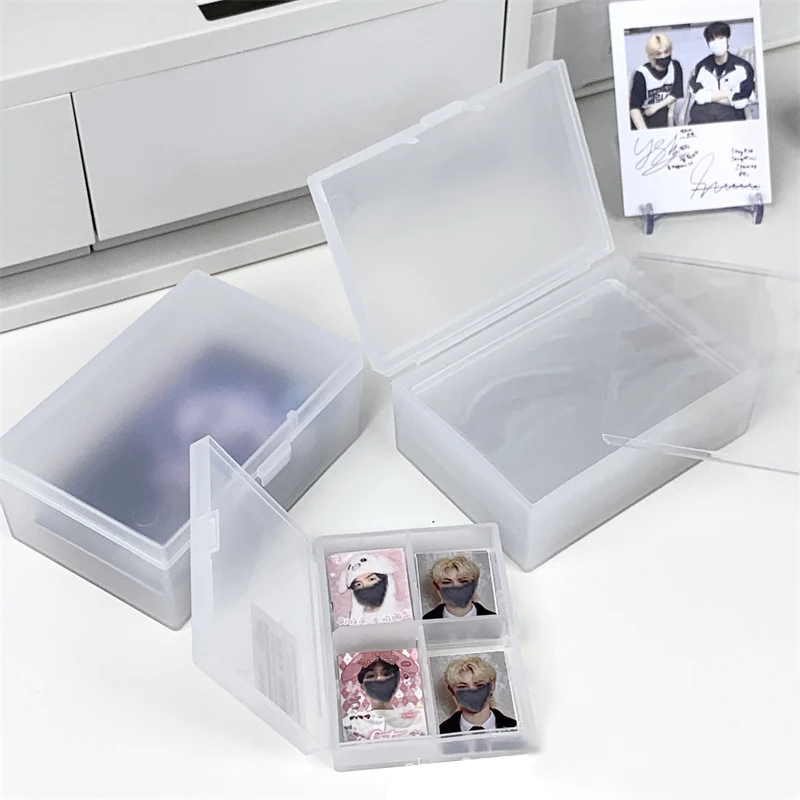Frosted-Flip-Storage-Box-Photocards-Small-Card-Storage-Box-Desk ...