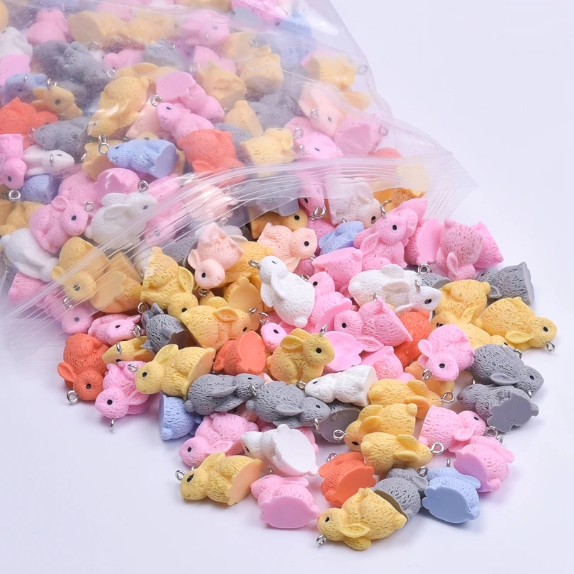 10-30-50-100pcs-Lot-Resin-3D-Rabbit-Charms-Cute-Animal-Charm-Pendant ...
