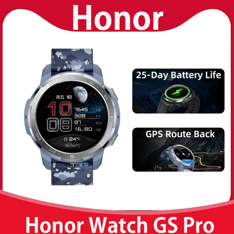 Honor Watch GS Pro Smart Watch SpO2 Smartwatch Heart Rate Monitoring ...