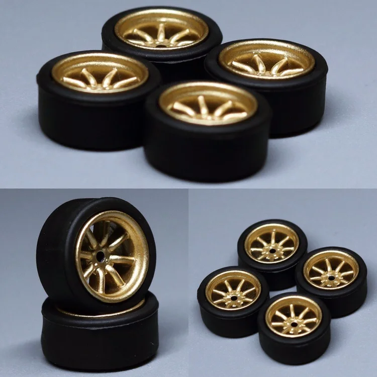 SpeedCG 1:64 ABS Wheels Tires for Model Diecast Car Detail up Parts Diameter 10mm for Toy ...