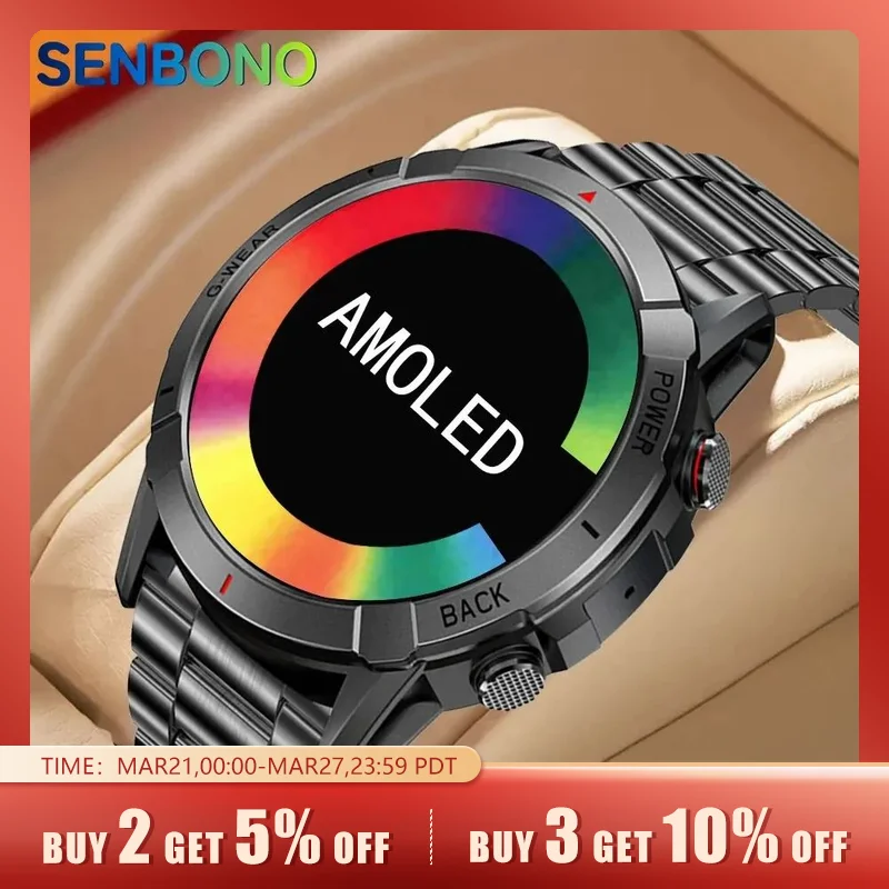 SENBONO-2023-AMOLED-Men-s-Smart-Watch-1-43-Inch-Large-Screen-Sport ...
