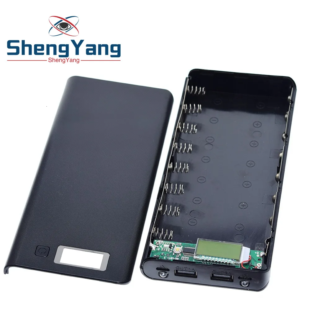 Dual USB 8*18650 Power Bank 5V Battery Box Mobile Phone Charger DIY ...
