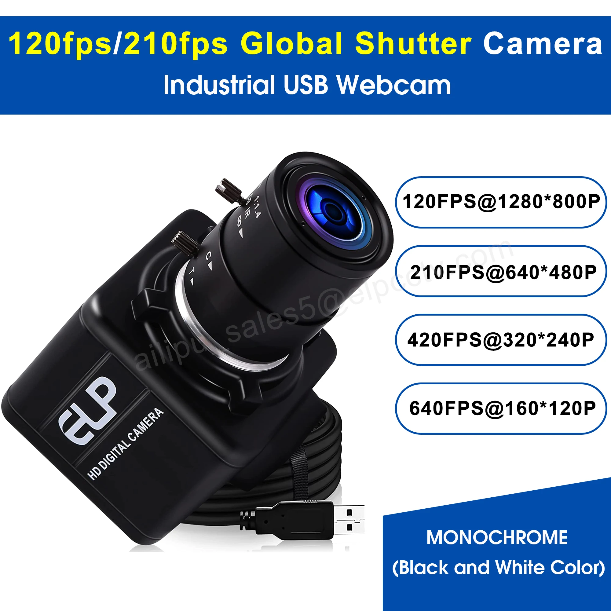 Webcam-monocrom-tica-USB-ELP-para-PC-industrial-obturador-global-c-mera ...