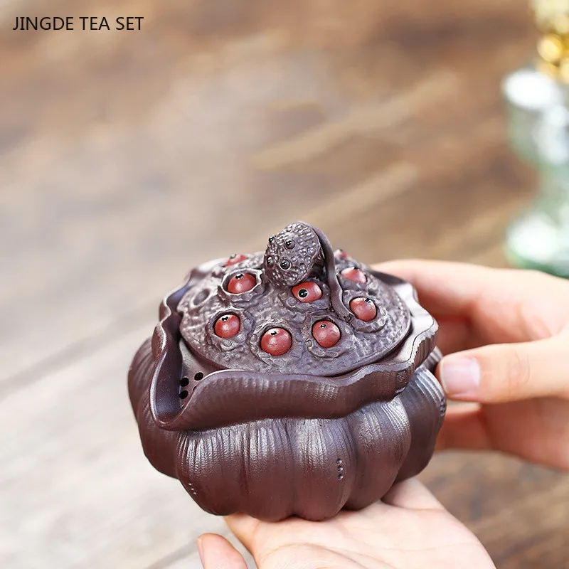 260ml-Boutique-Yixing-Purple-Clay-Tea-Pot-Handmade-Lotus-Seed-Tea-Maker ...