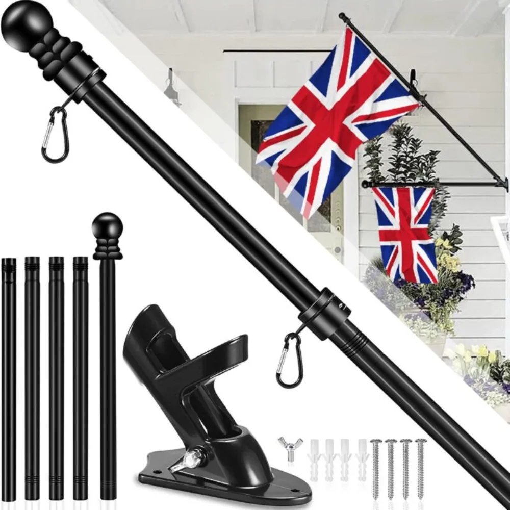 6ft-Portable-Collapsible-Wall-Mounting-Adjustable-Flagpole-Base-Flag ...