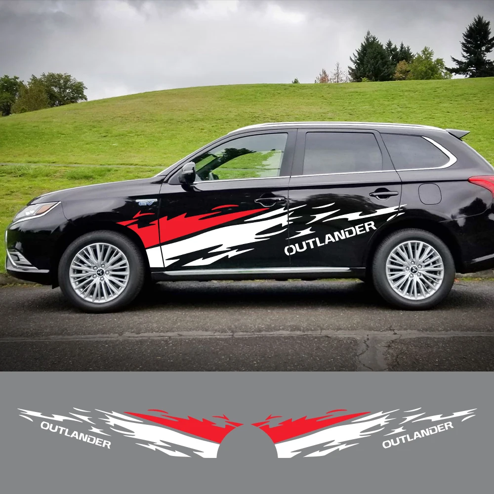 For Mitsubishi Outlander XL 3 1 2 Phev Car Door Side Stickers Sport ...