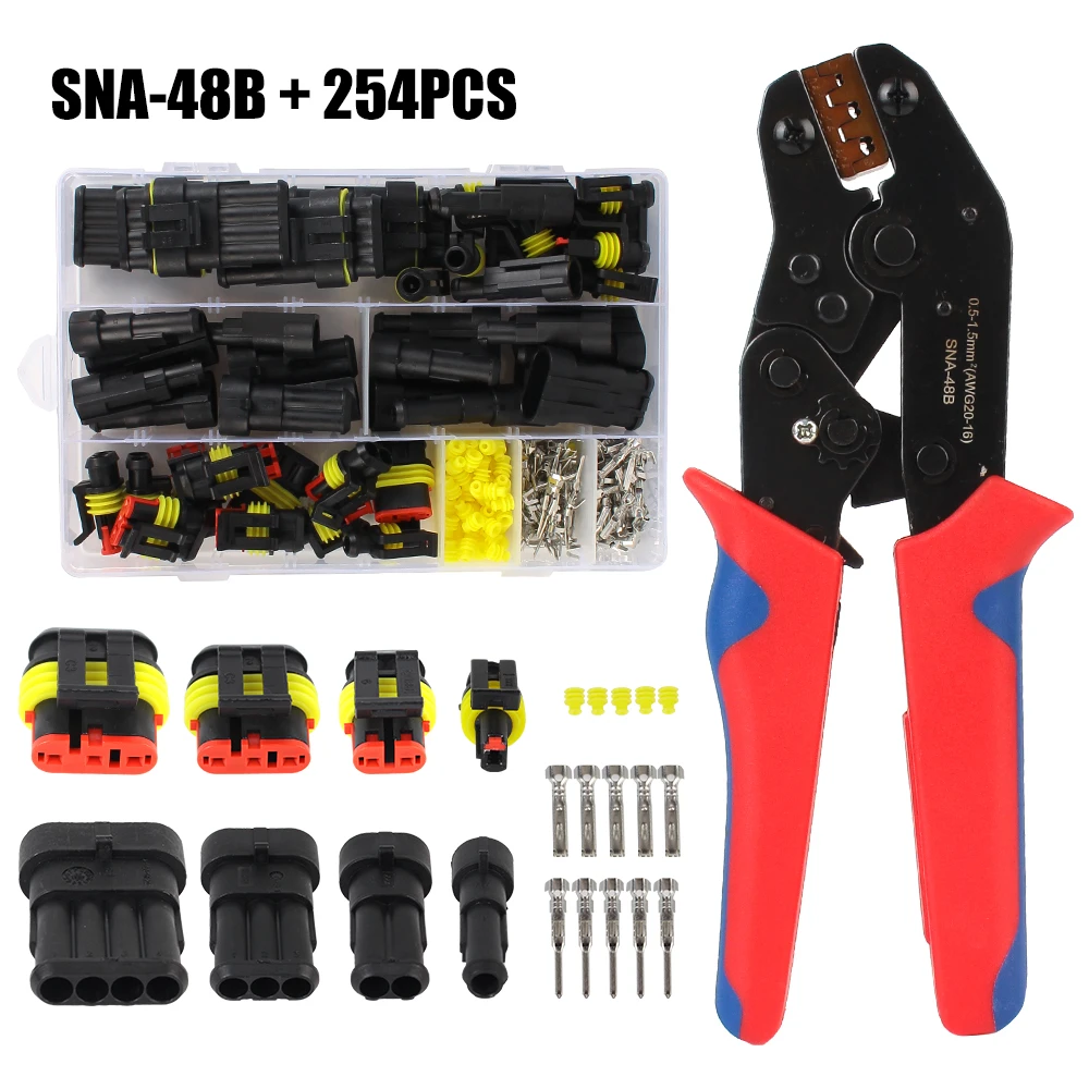 Automotive Plug Terminals SNA-48B Crimping Plier IP68 Waterproof 1/2/3 ...