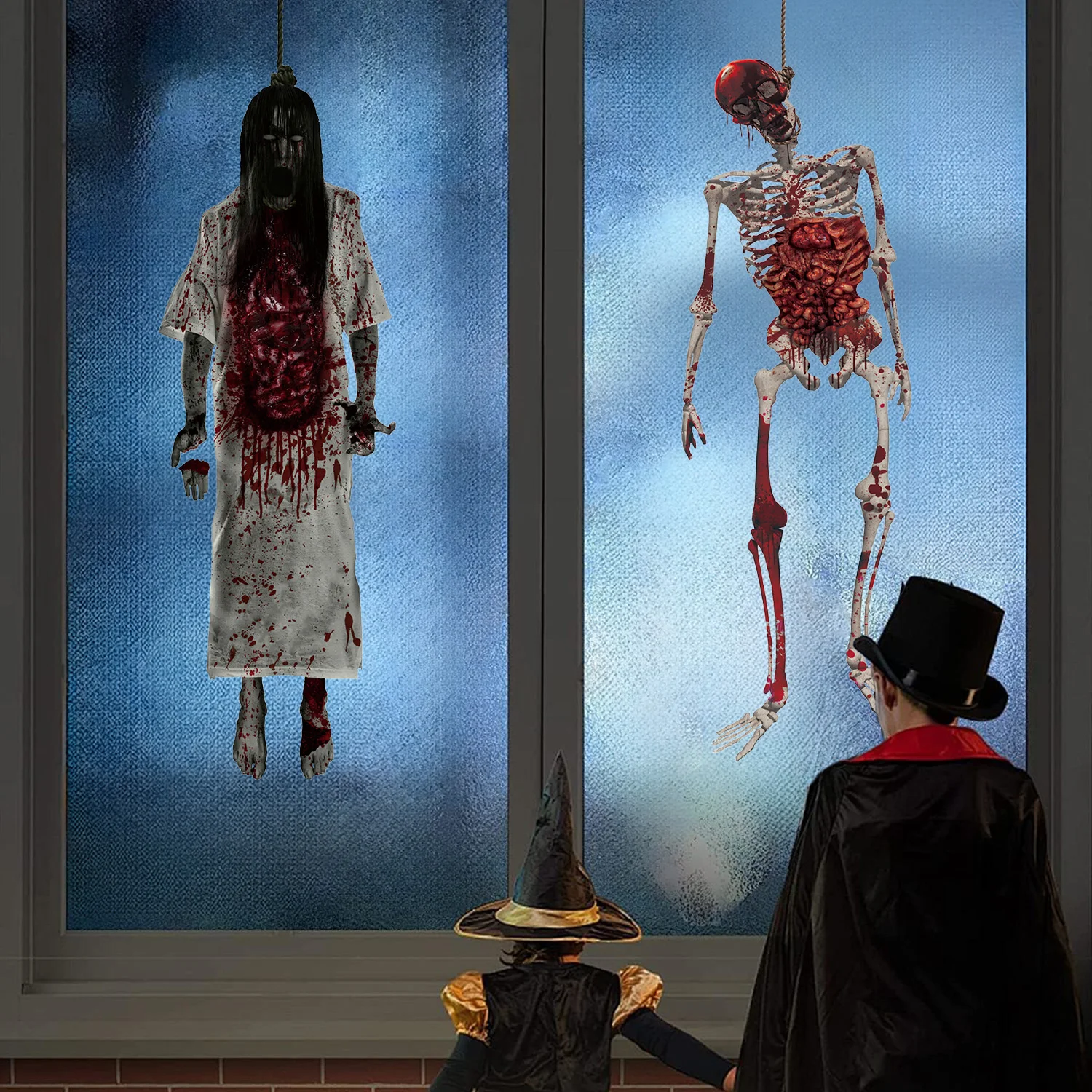 Halloween-Ghost-Paper-Skeleton-Window-Stickers-Can-Move-Scary-Ghost ...