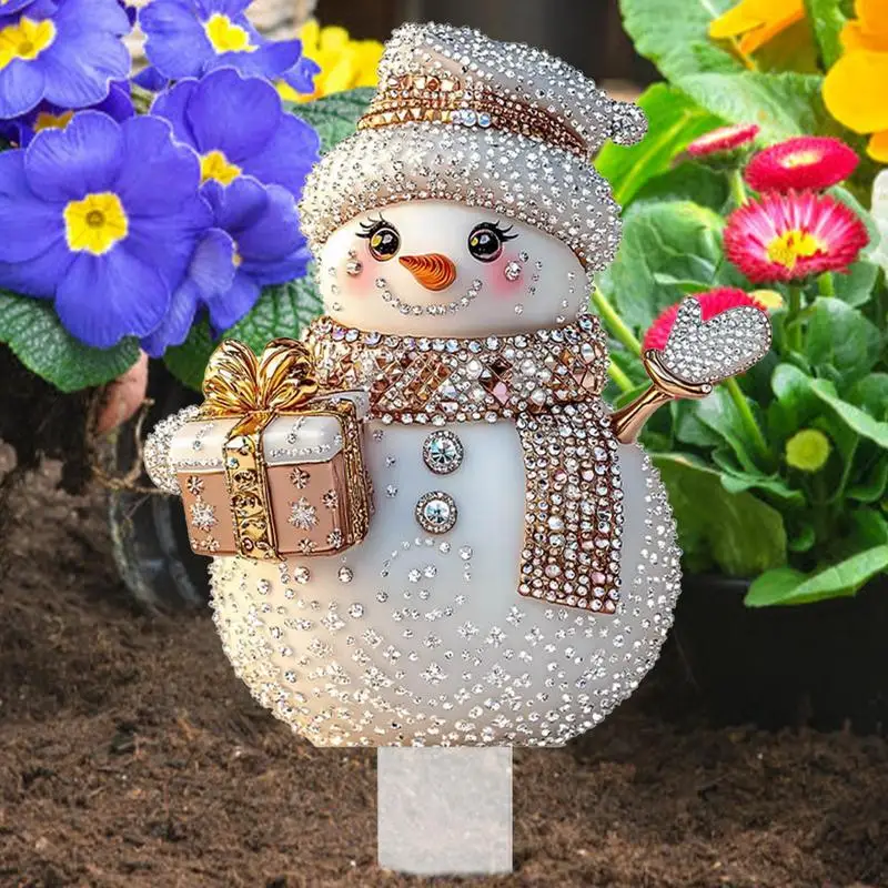 Snowman-Garden-Stake-Waterproof-Christmas-Lawn-Stakes-Waterproof-2D ...