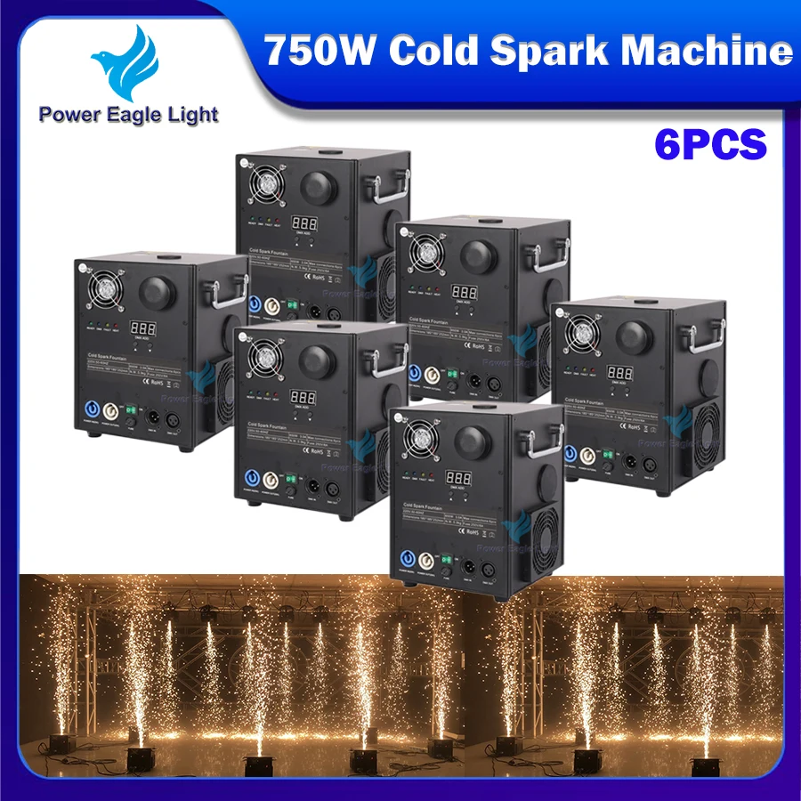 No-Tax-6Pcs-750W-Cold-Spark-Machine-DMX-512-Remote-Control-Sparkler ...