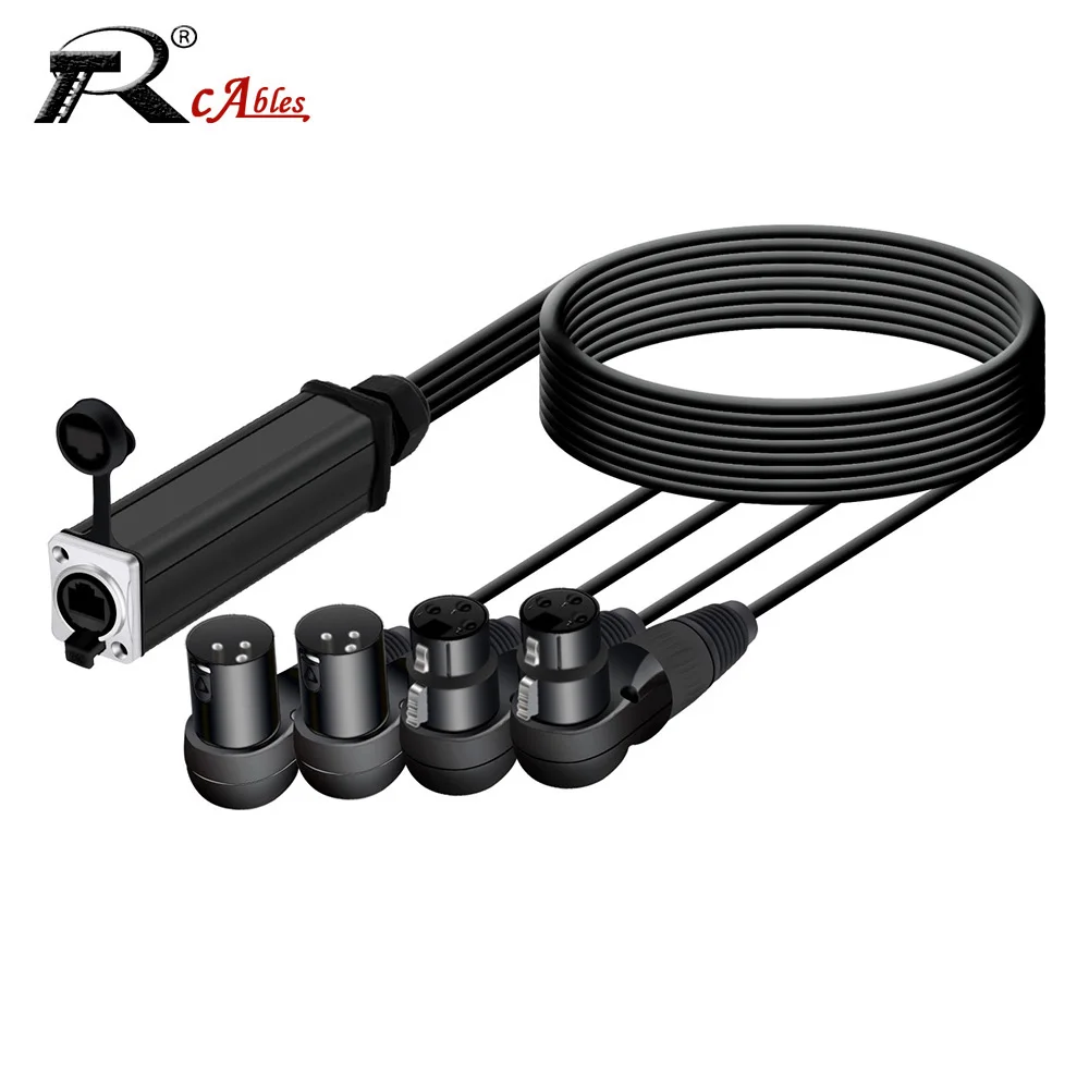 Receptor de red múltiple extensor XLR de 3 pines de ángulo recto de 4 ...