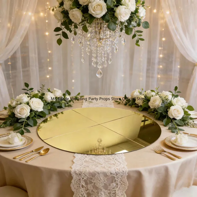 180CM Wedding Rounded Acrylic Mirror Table Tops For Party Table ...
