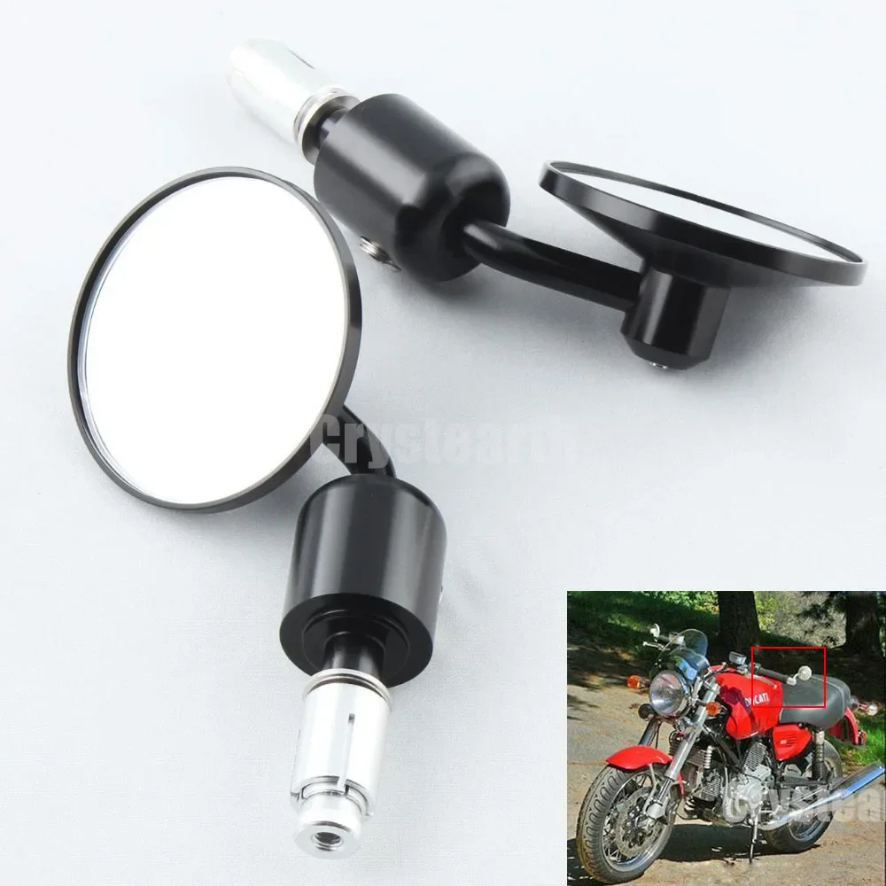 Universal-Round-3-Bar-End-Mirrors-Motorcycle-7-8-inch-22mm-Handlebars ...