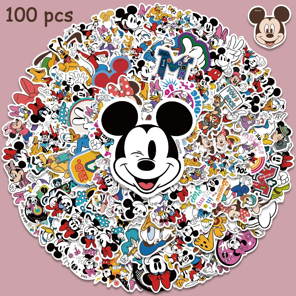 50-100pcs-Mickey-Mouse-Minnie-Mouse-Pluto-Stickers-Cartoon-Cute-Decals ...