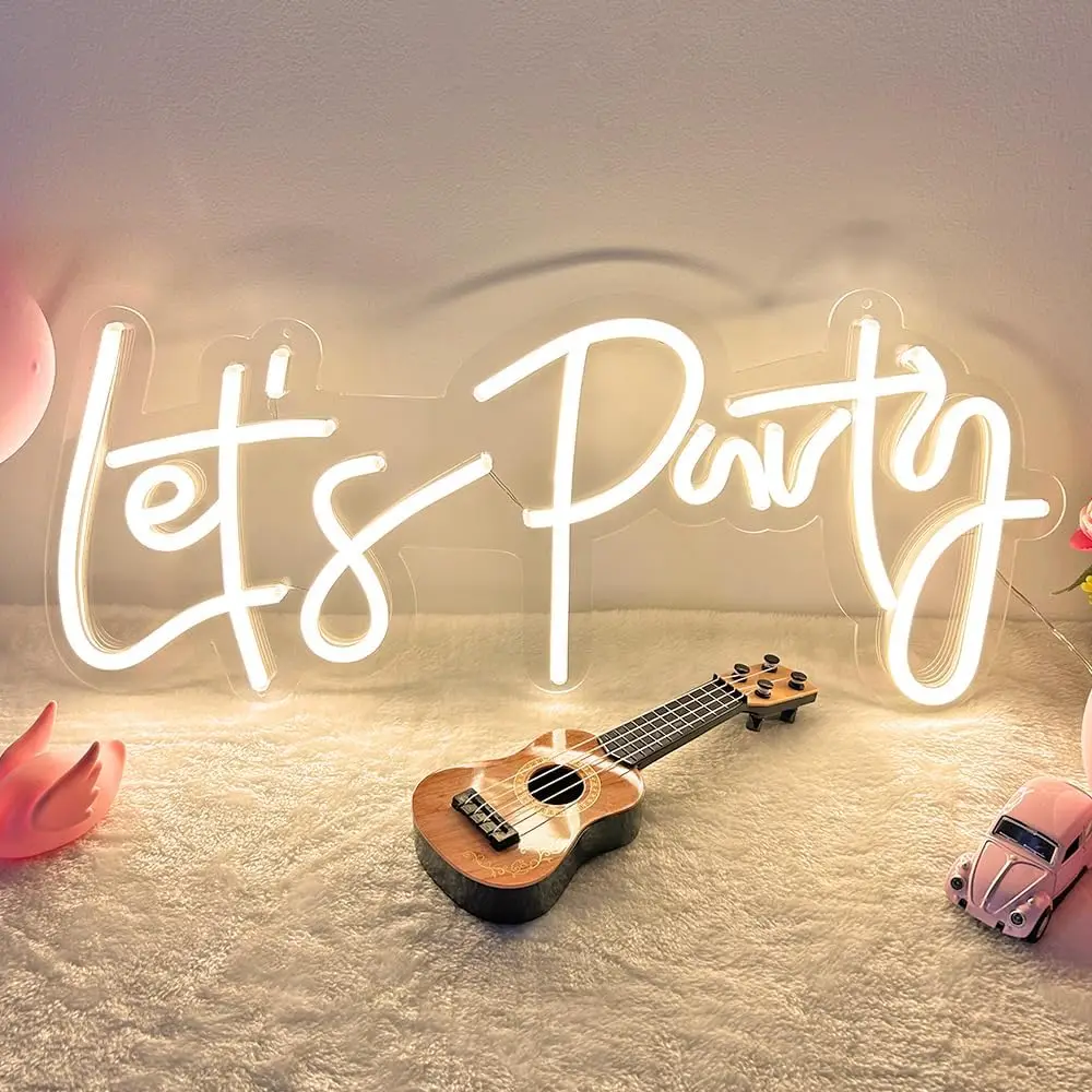 Lets-Party-Neon-Sign-For-Party-Decor-Large-Light-Up-Let-s-Party-LED ...