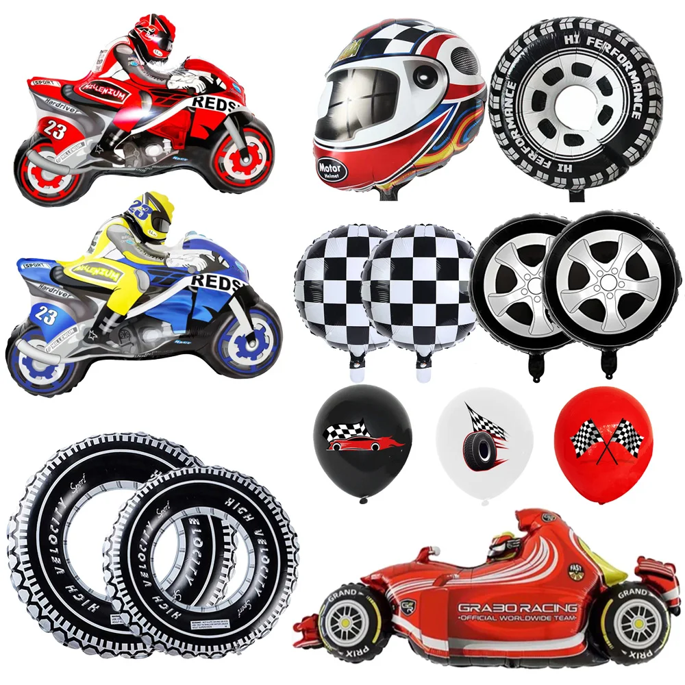 Globo-de-fiesta-de-coche-de-carreras-decoraci-n-de-cumplea-os-rueda-de ...