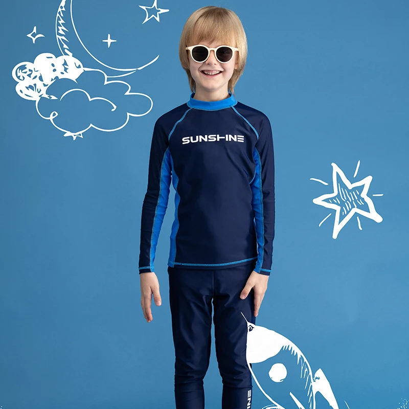 Julysand-Boys-Swimwear-Children-Long-Sleeve-Rash-Guard-Sets-Kids-Sun ...