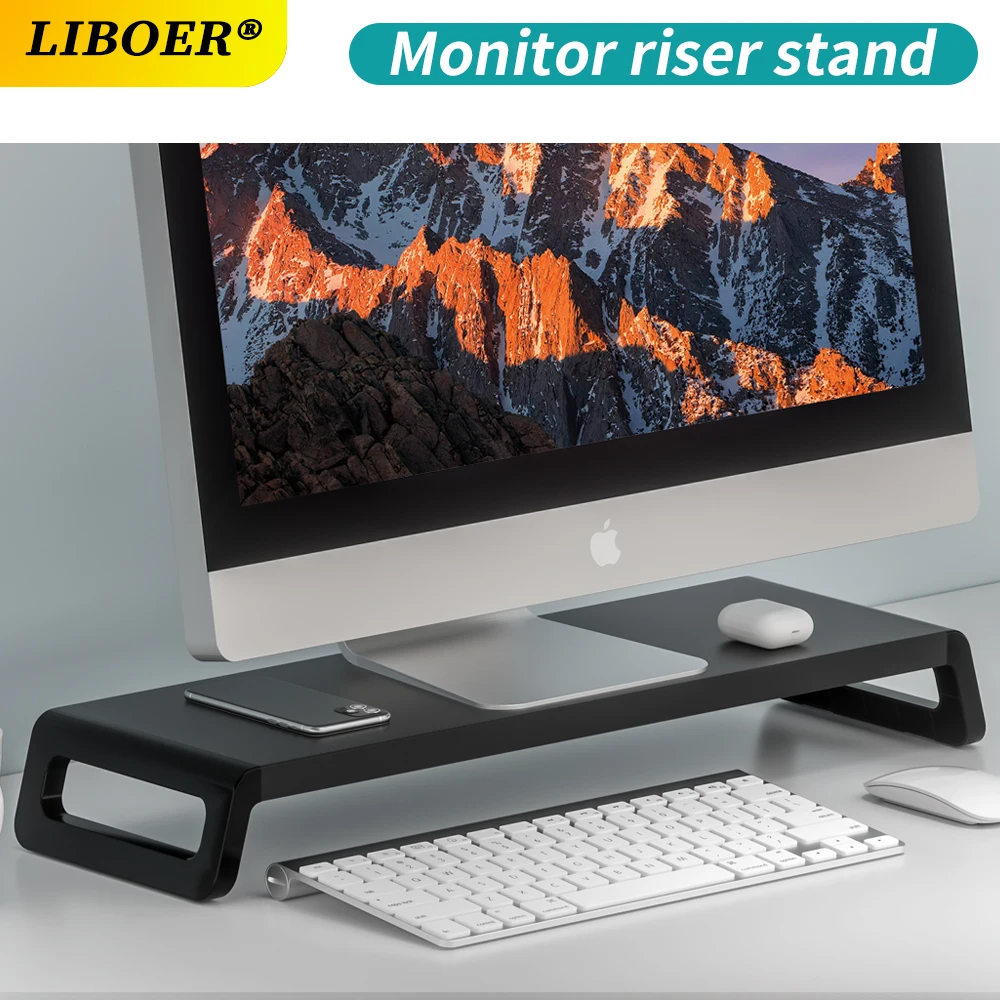 Universal-Monitor-Stand-Riser-Metal-and-ABS-Plastic-Support-PC-Computer ...