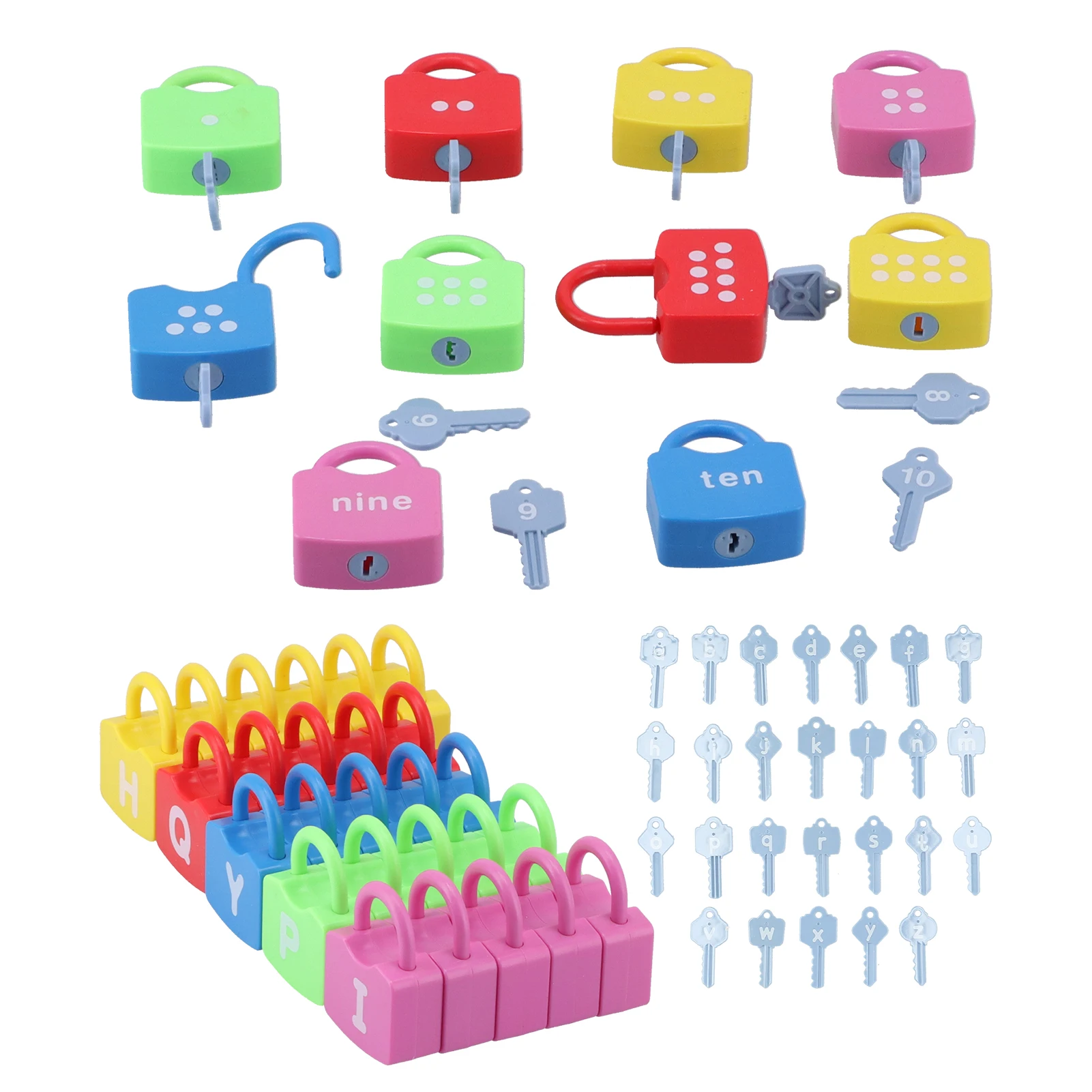 Locks-And-Keys-Matching-Toy-Kids-Montessori-Toy-Alphabet-Number-Early ...