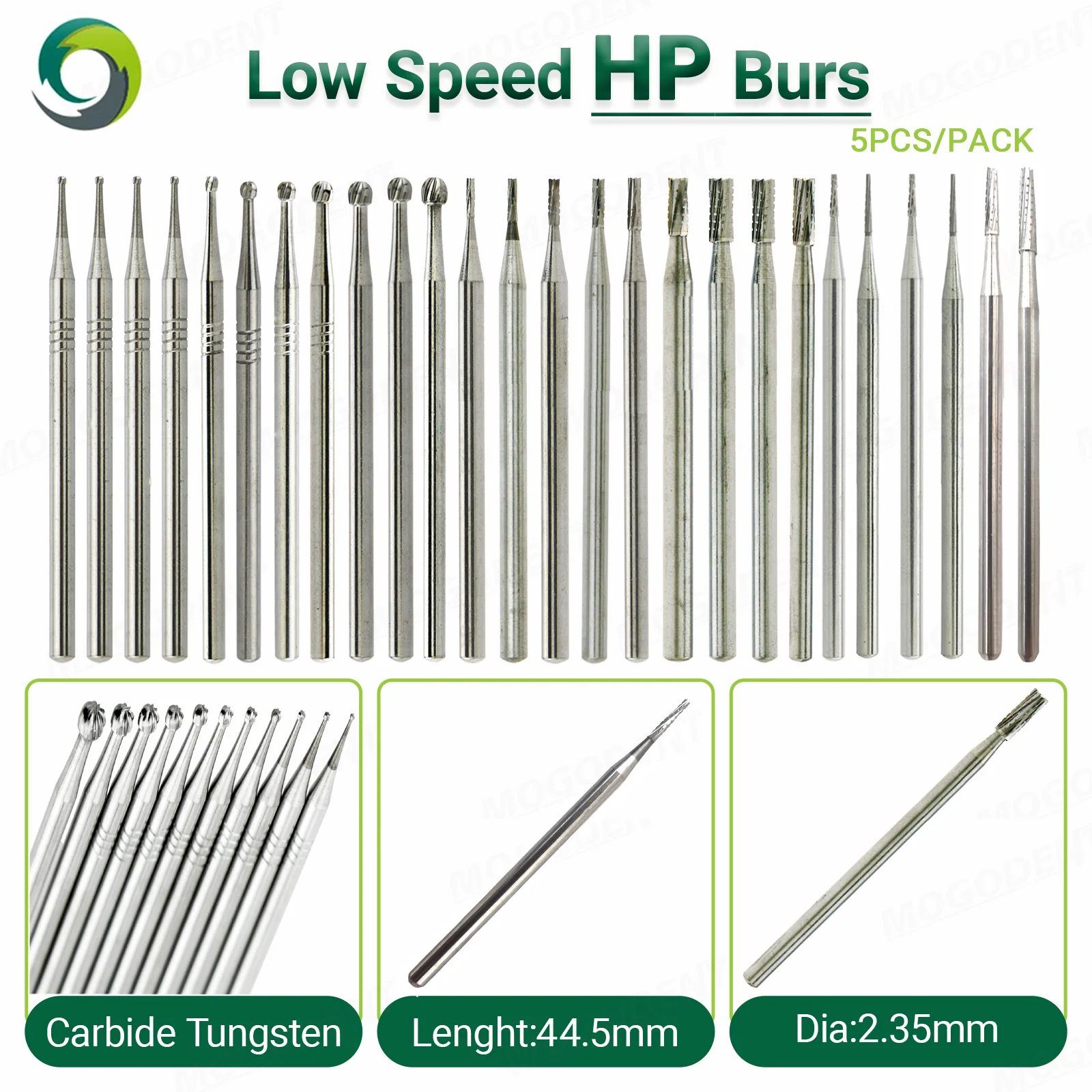 5Pcs Wave Dental Tungsten Carbide Bur HP Burs Surgical Dentistry Low ...