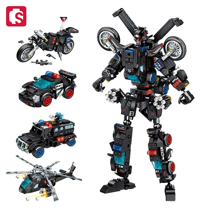 SEMBO-4IN1-Transforming-Mecha-Building-Blocks-Helicopter-Car-Models ...