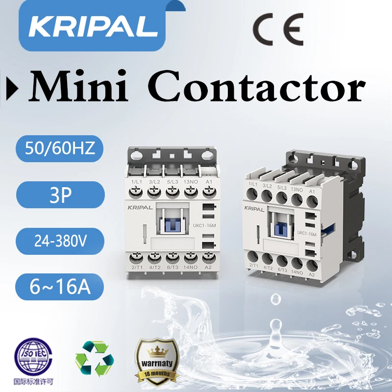 Mini contactor 3P 6A 9A 12A DC, dispositivo de 24V 48V 110V 220V ...