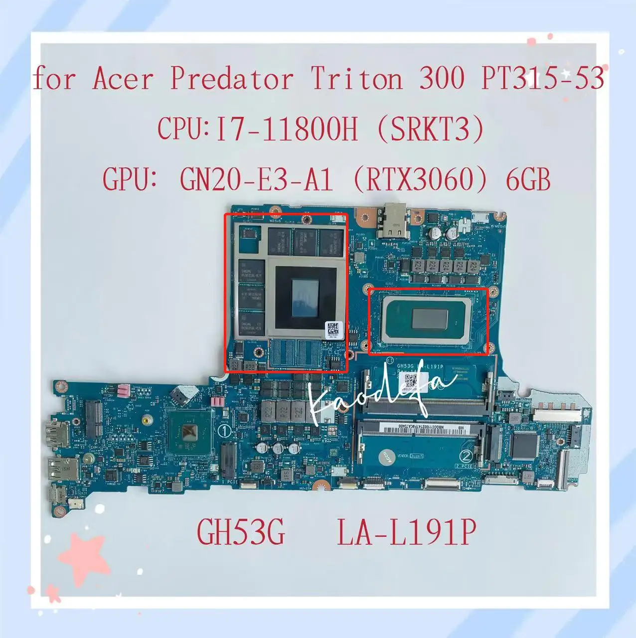 for Acer Predator Triton 300 PT315-53 Laptop Motherboard CPU:I7-11800H ...