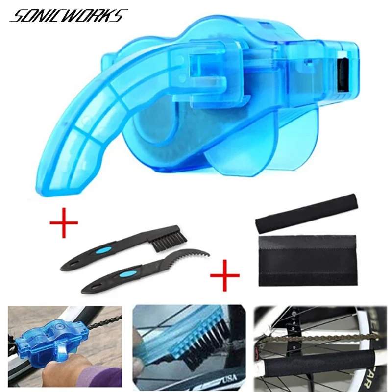 4 PCS / Set Bicycle Chain Cleaner Cycling Cleaning Brushes Bike Quick ...