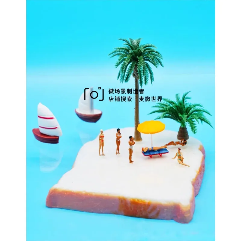 Bikini Beach Beauty Miniature Toys 1:87 HO Scale Photography Props Dive ...