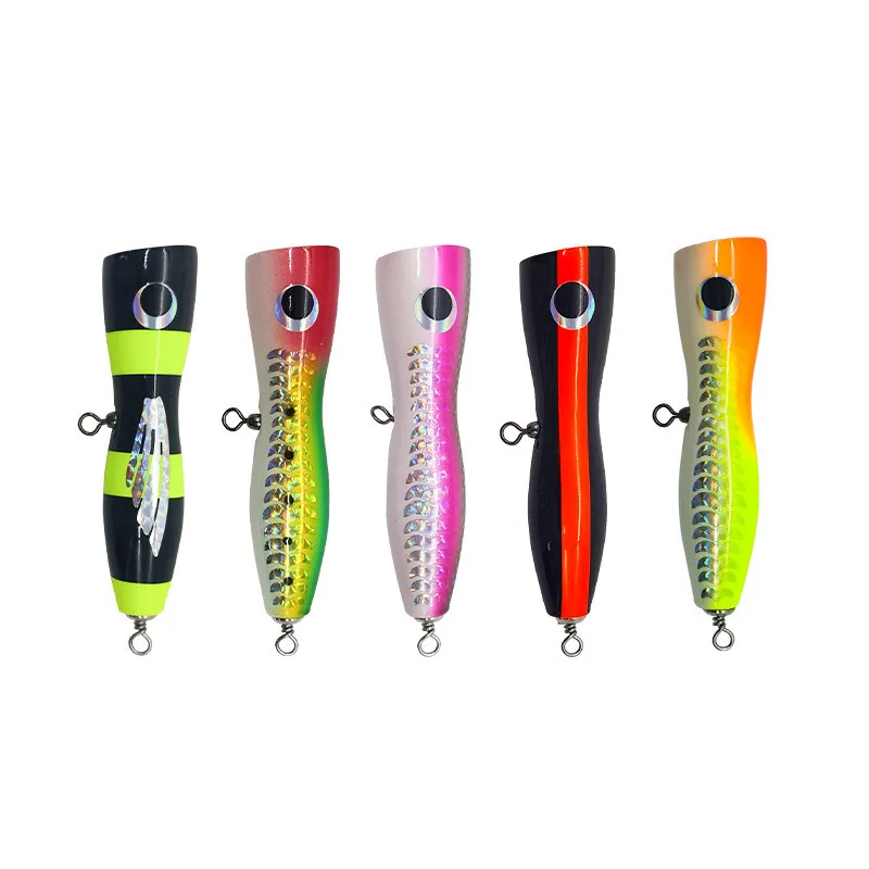 HYSBOY-Tuna-Wooden-Popper-Trolling-Bait-Boat-Fishing-Lure-17cm-65g ...