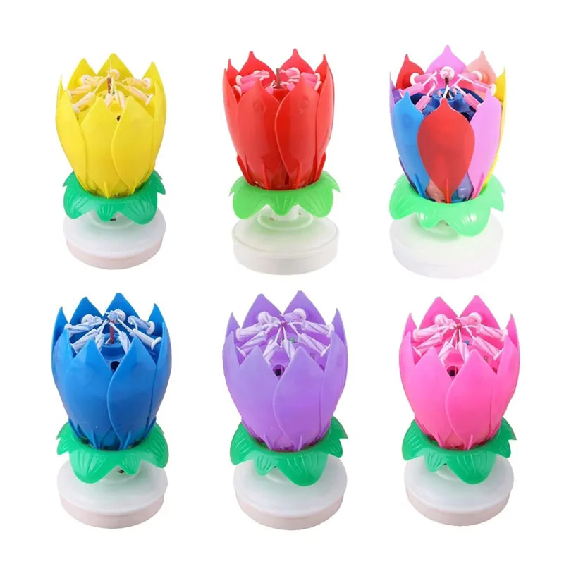 Double-Flower-Blossoms-Rotating-Lotus-Music-Candle-Electric-Birthday ...