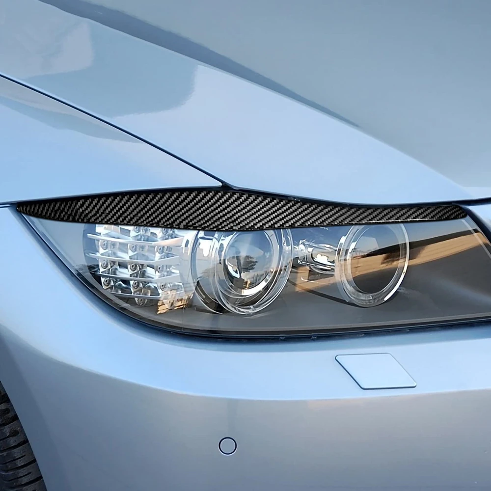 2pcs Abs Gloss Evil Headlight Eyebrows Eyelid Angle Eye For Bmw 3er E90 ...
