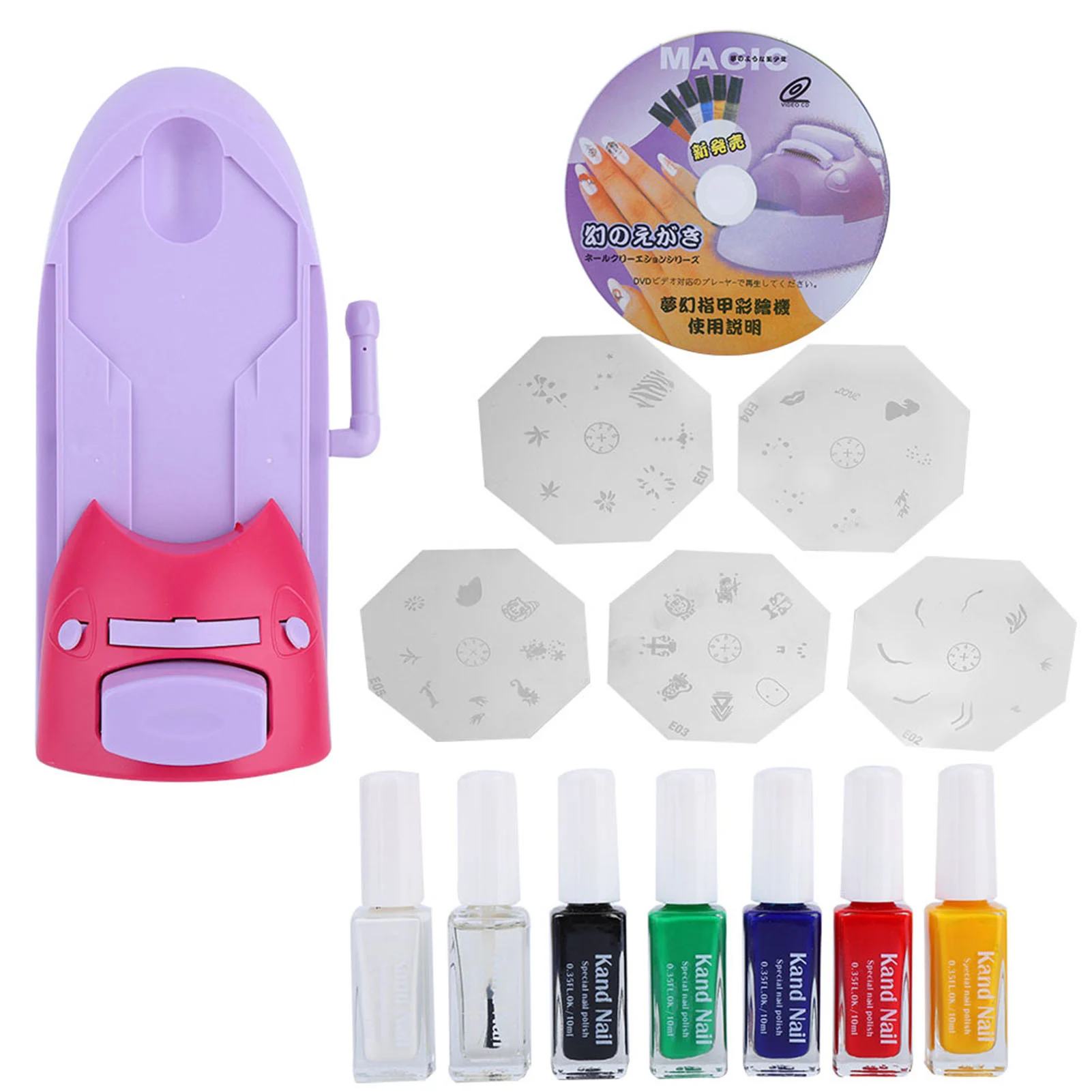 Nail-Art-Printer-DIY-Manicure-Stamp-Plate-Drawing-Printing-Enamel-Kit ...
