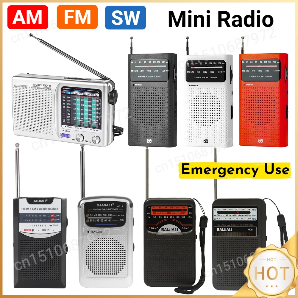 Portable Mini Radio Built-in Speaker Retro World Receiver Battery ...