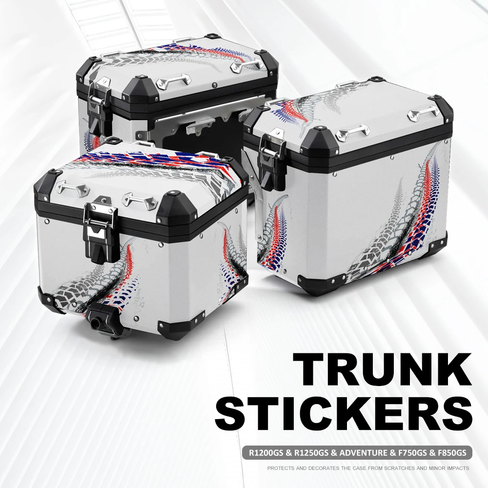 New Motorcycle Aluminum Box Trunk Middle/Side Stickers Protection Decal ...