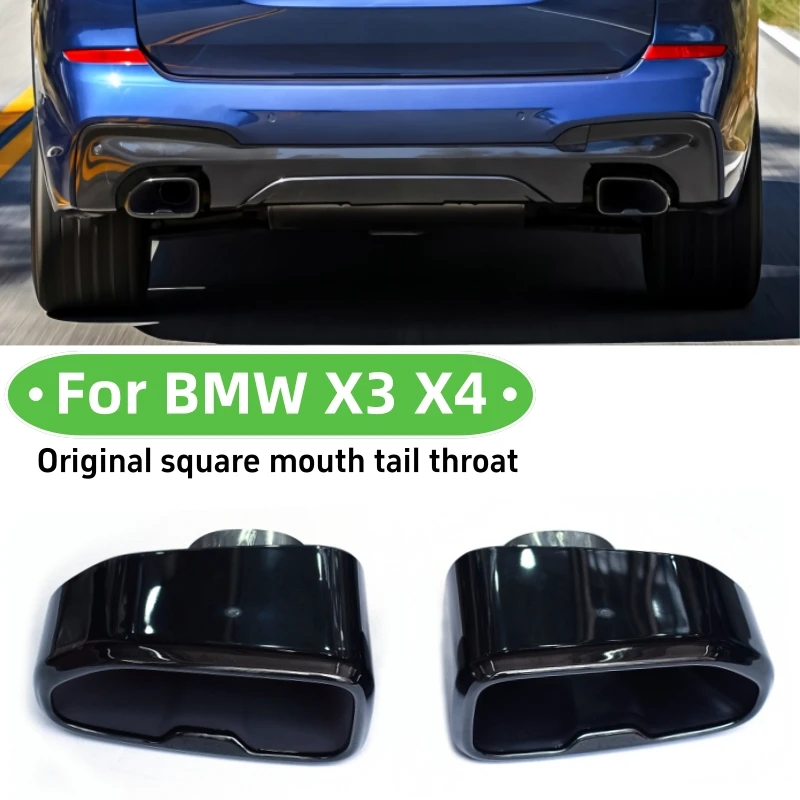 For BMW X3 X4 Square Mouth Tailpipe 2018 to 2021 G01 G02 G08 Exhaust ...