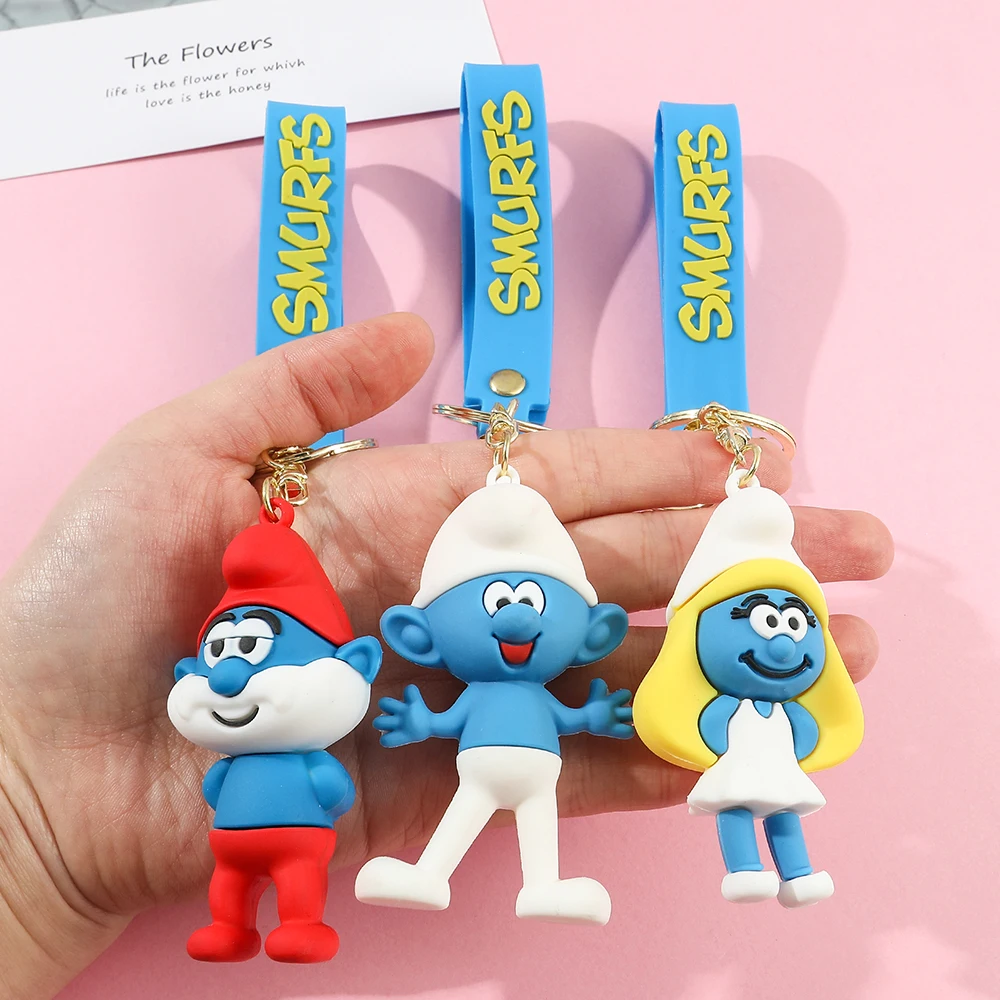 Anime-Figure-Smurfs-Keychain-Painter-Engineer-Chef-Modeling-Bag-Pendant ...
