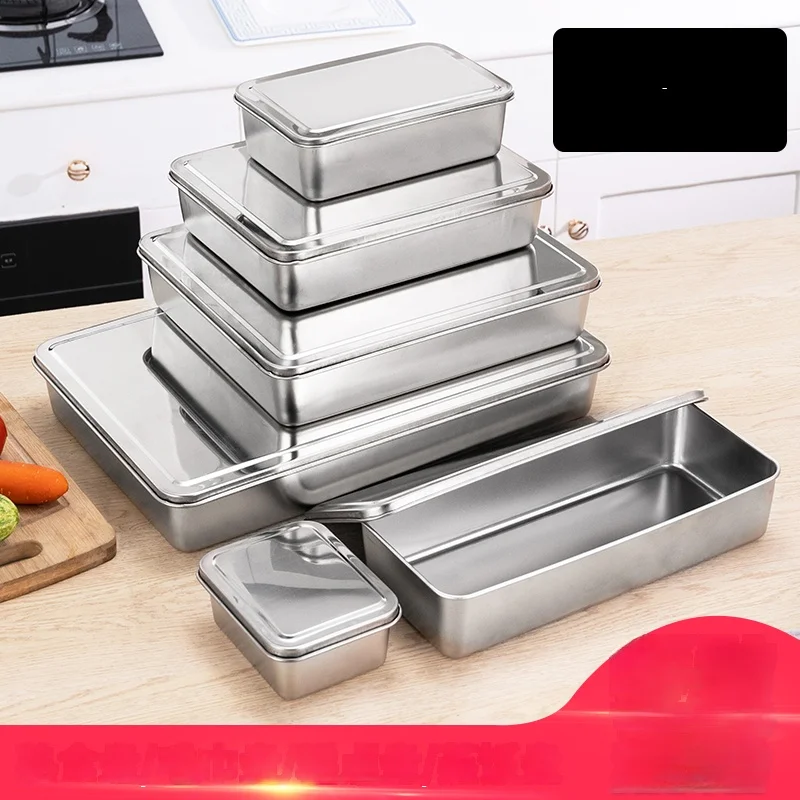 Stainless-Steel-Plate-304-Flats-Plate-Rectangular-Box-with-Lid-Steamed ...